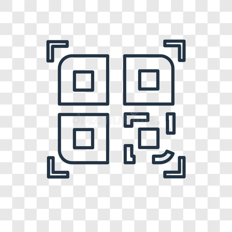 Qr Code Concept Vector Linear Icon Isolated on Transparent Background ...