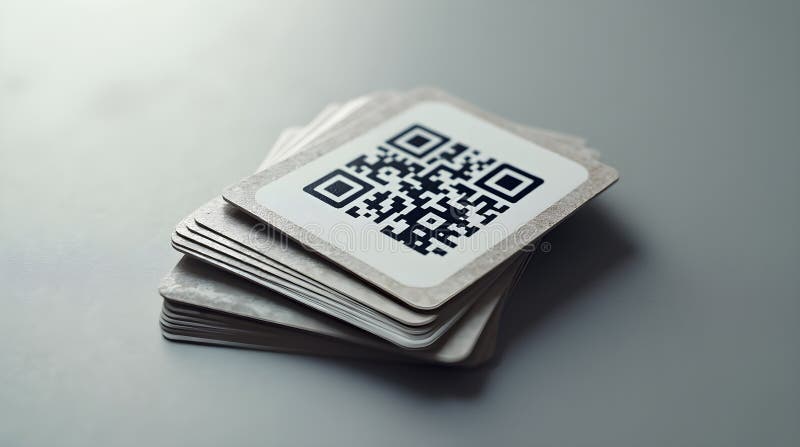 Qr Code Constructed from Stacked Credit Cards, AI Generated Image Stock ...
