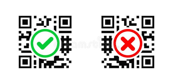 Qr Code Control Icon Check Mark and Cross Stock Vector - Illustration ...