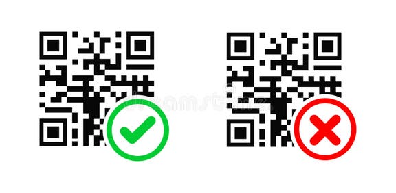 Qr Code Control Icon Check Mark and Cross Stock Vector - Illustration ...