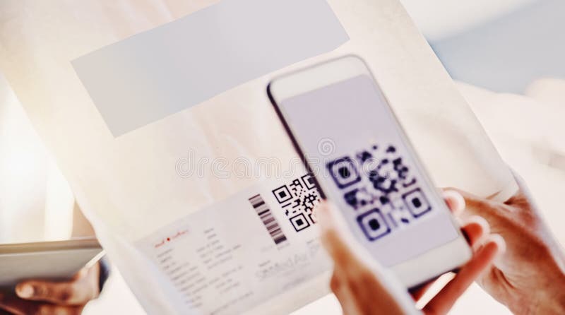 QR Code, Customer Delivery and Phone for Digital Logistics, Paperless ...