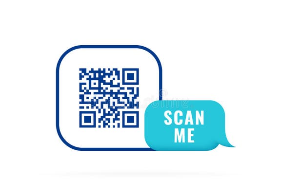 QR Code 3d Speech Bubble with Inscription Scan Me. Qr Code for ...