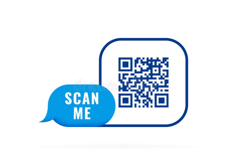 QR Code 3d Speech Bubble with Inscription Scan Me. Qr Code for ...