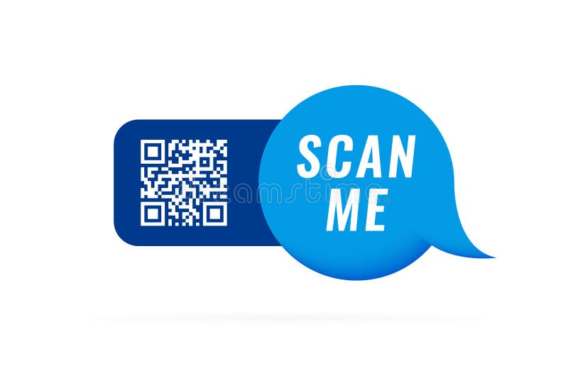QR Code 3d Speech Bubble with Inscription Scan Me. Qr Code for ...