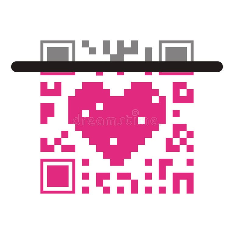 Qr Code Heart Stock Illustrations – 529 Qr Code Heart Stock ...