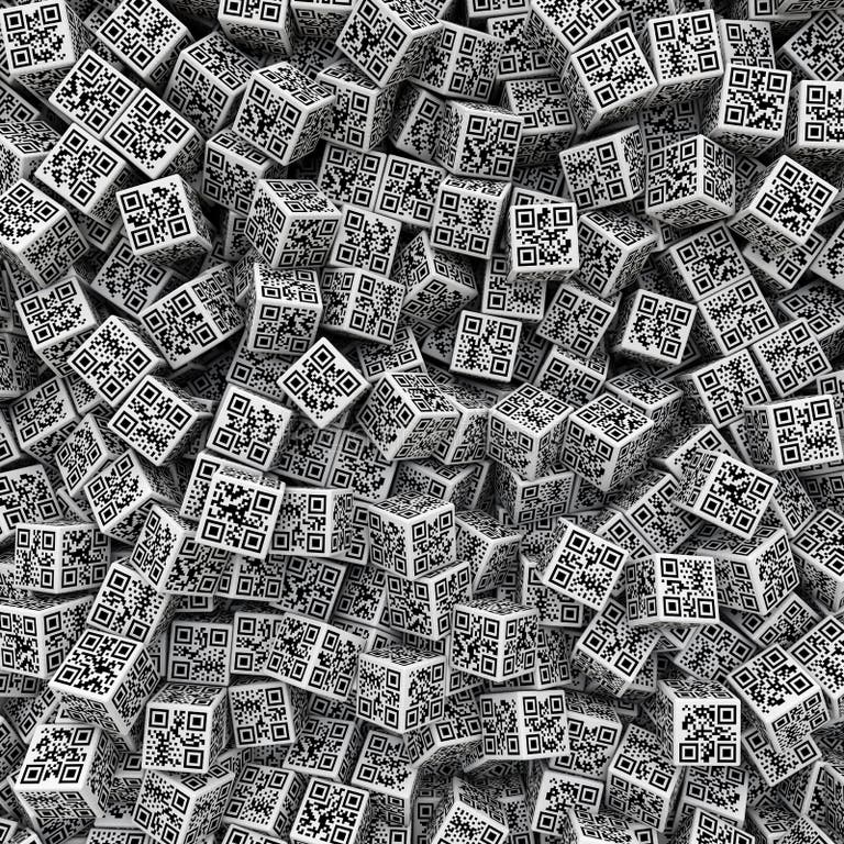 QR code dice background stock illustration. Illustration of code - 43645039