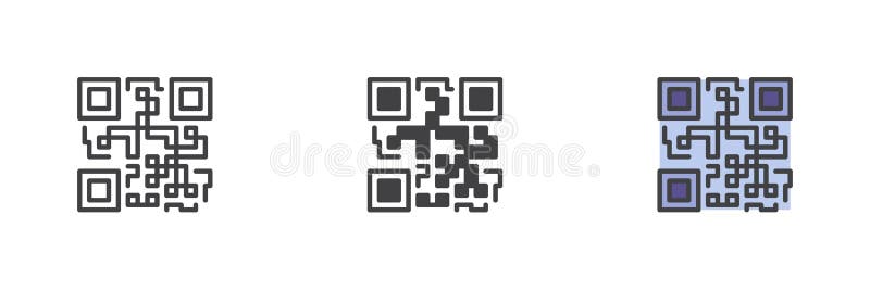 QR Code Different Style Icon Set Stock Vector - Illustration of code ...