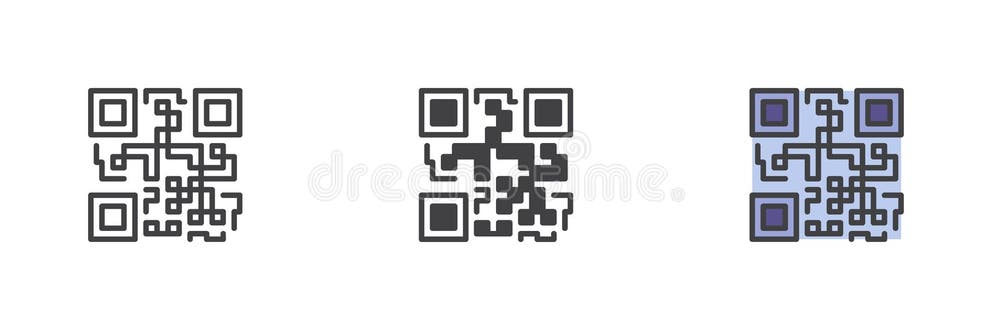 QR Code Different Style Icon Set Stock Vector - Illustration of code ...