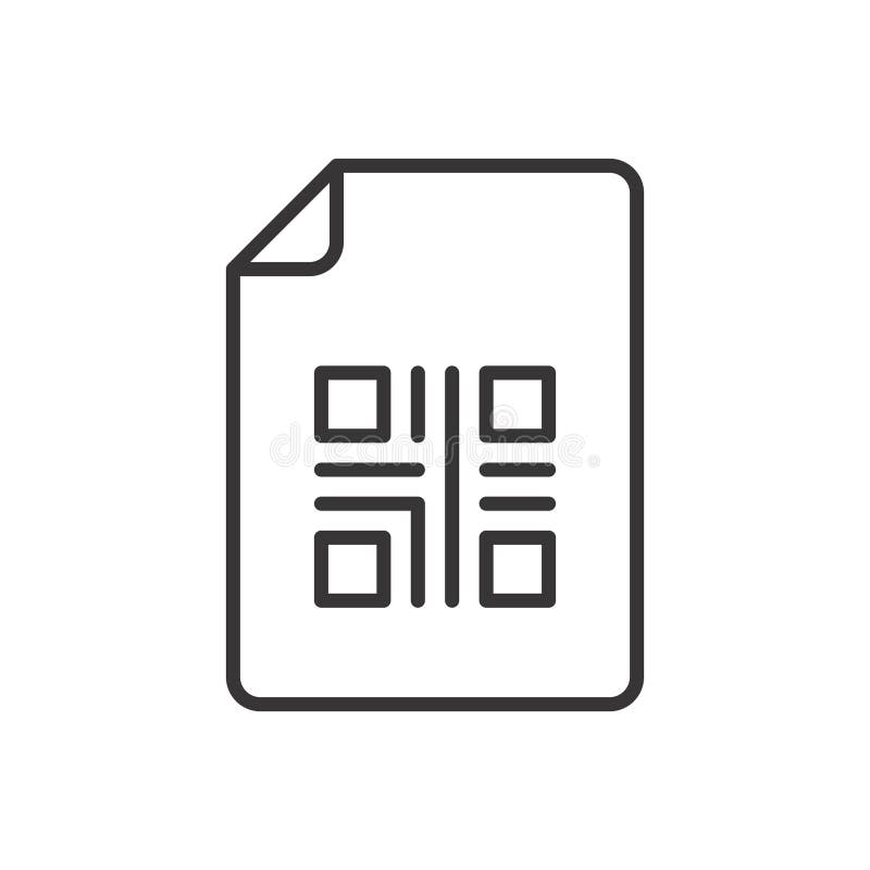 Qr Code Document Icon stock illustration. Illustration of file - 397941009