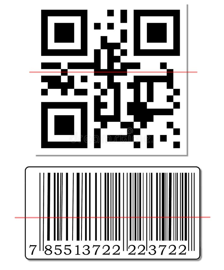 QR code en streepjescode stock illustratie. Illustration of vierkant ...