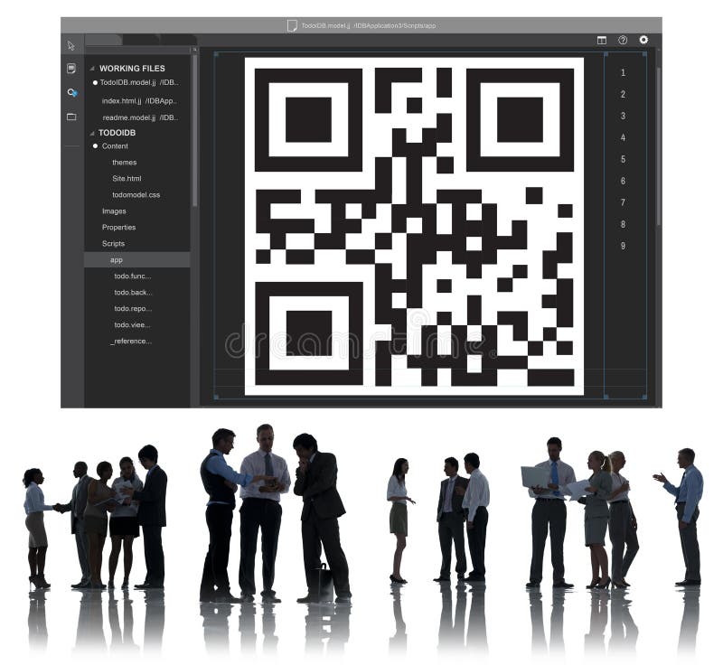 Qr Code Encryption Interface Coding Concept Stock Image Image Of Businessmen Busy 77961961