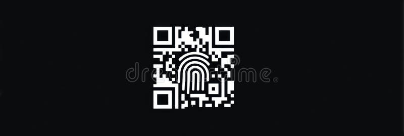Fraudulent QR Code Alert with Fingerprint Notification on Black ...