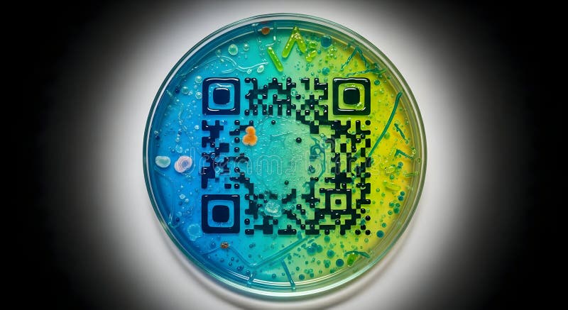 QR Code Formed by Bacteria in Petri Dish, Science Concept Stock ...