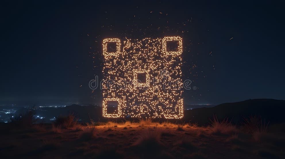 Qr Code Formed by Drone Swarm Lights, AI Generated Image Stock Photo ...