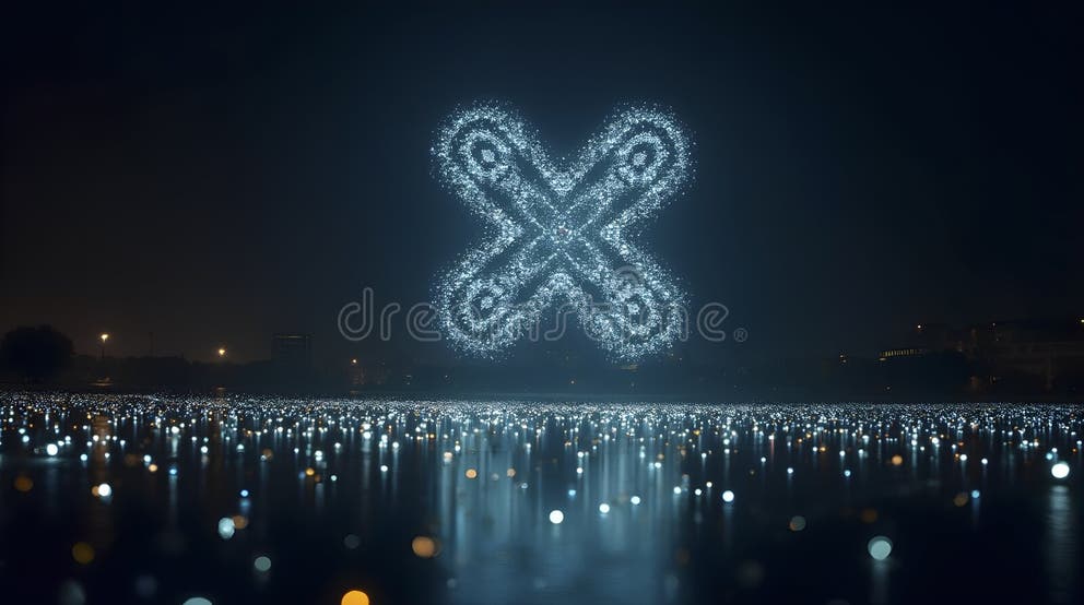 Qr Code Formed by Drone Swarm Lights, AI Generated Image Stock Photo ...