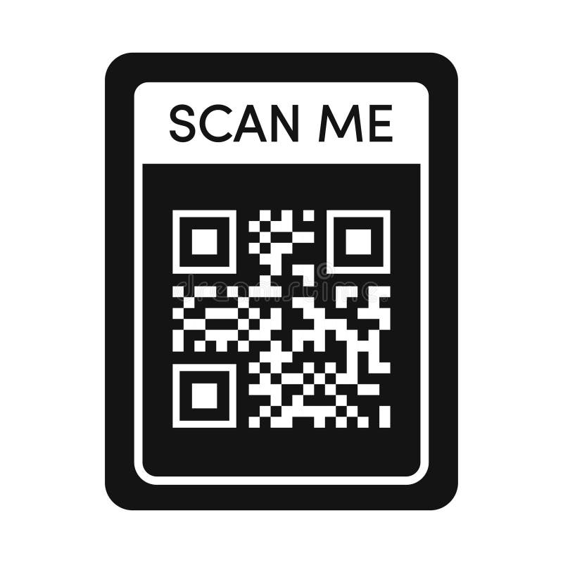 Qr Code Frame Black Color. Scan Me Tag Stock Vector - Illustration of ...