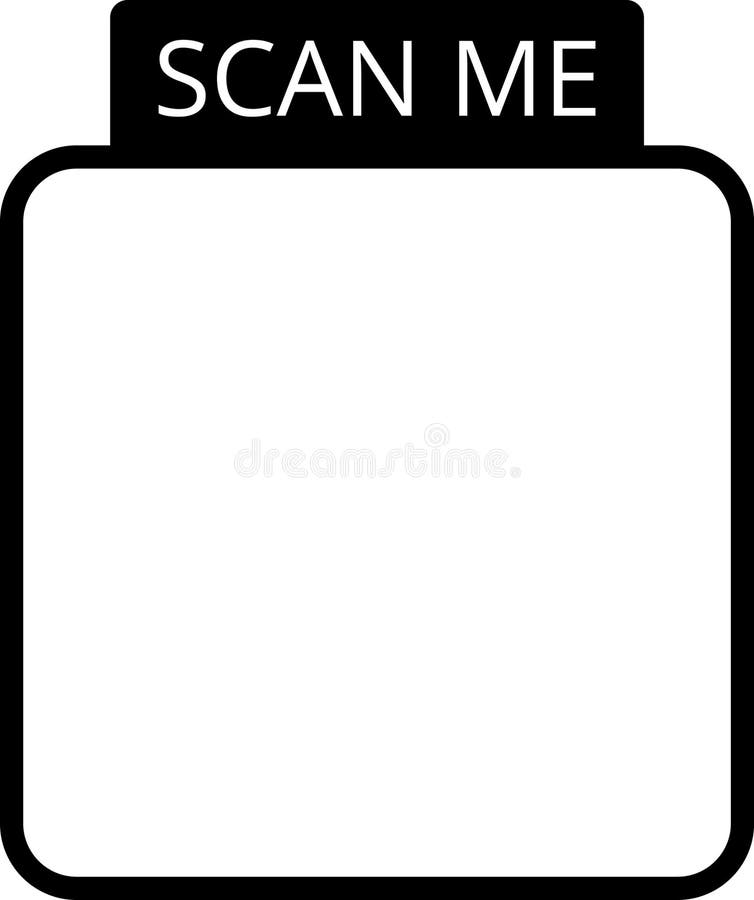 QR Code Frame for Scanning. Scan Me Phone Tag Stock Illustration ...