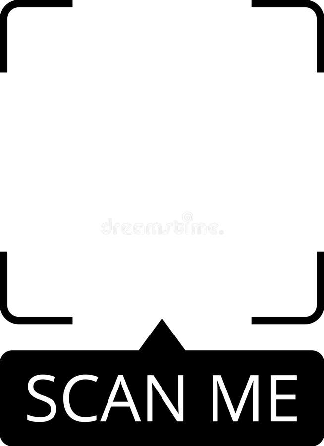 QR Code Frame for Scanning. Scan Me Phone Tag Stock Illustration ...