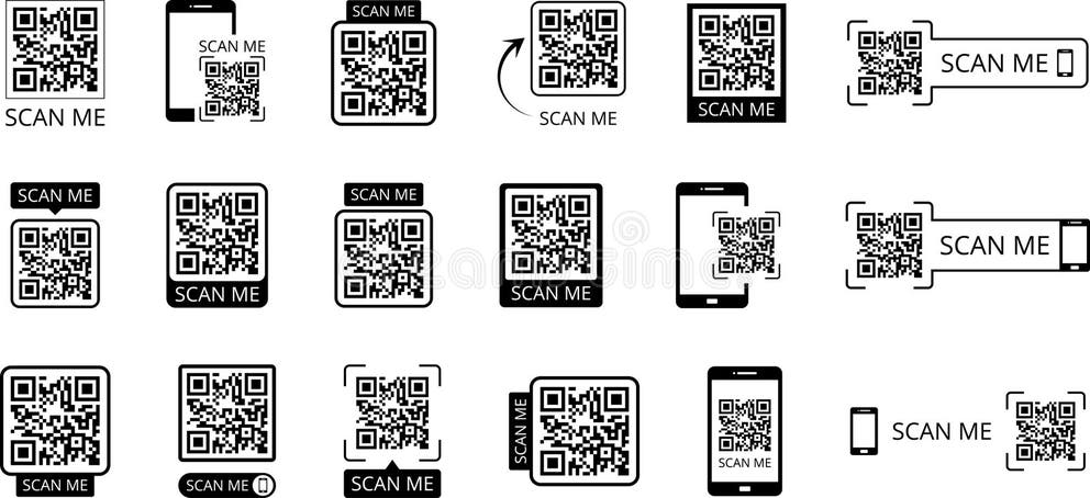 QR Code Frame for Scanning. Scan Me Phone Tag. Template of QR Code for ...