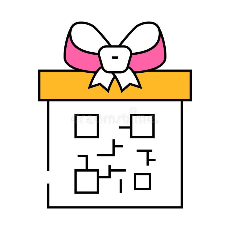 Qr Code Gift Icon Color Illustration Stock Illustration - Illustration ...