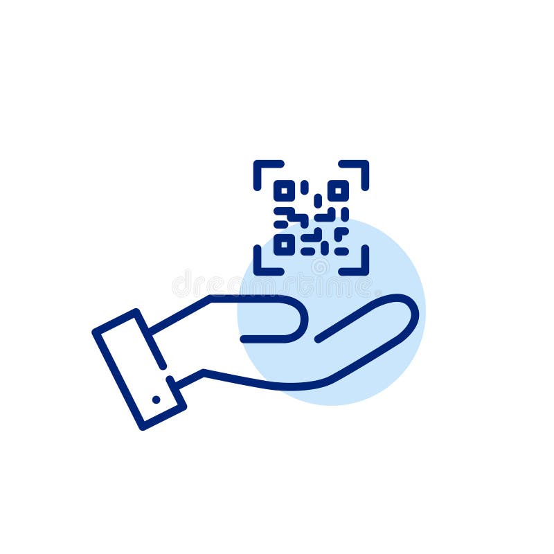 QR Code in a Hand. Payments, Links and Product Information. Pixel ...