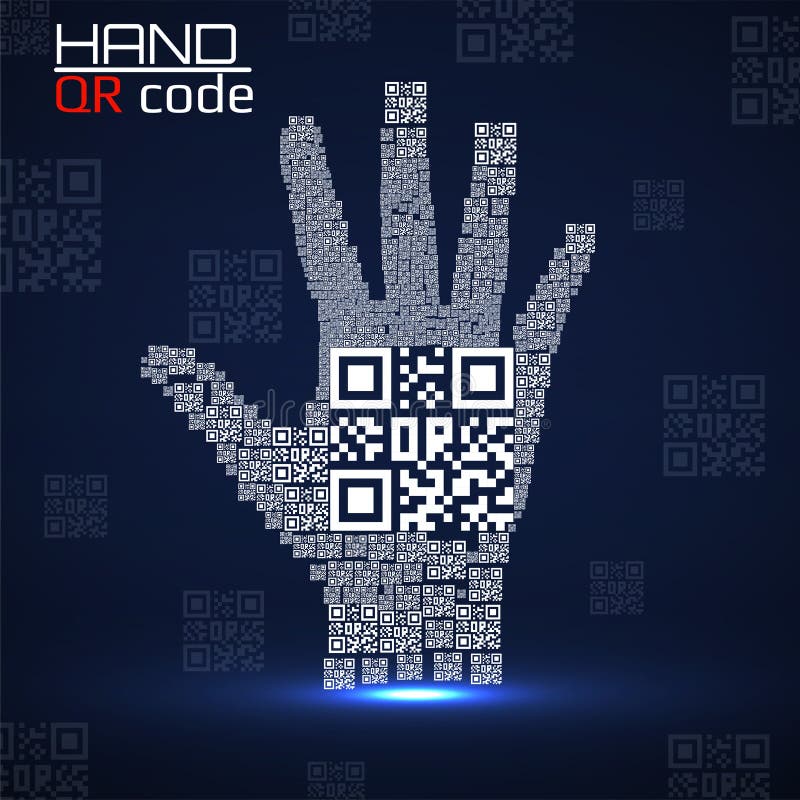 QR Code Hand. Silhouette Human Hand with Qr Code. Technology Concept ... QR Code Hand. Silhouette Human Hand with Qr Code. Technology Concept ...