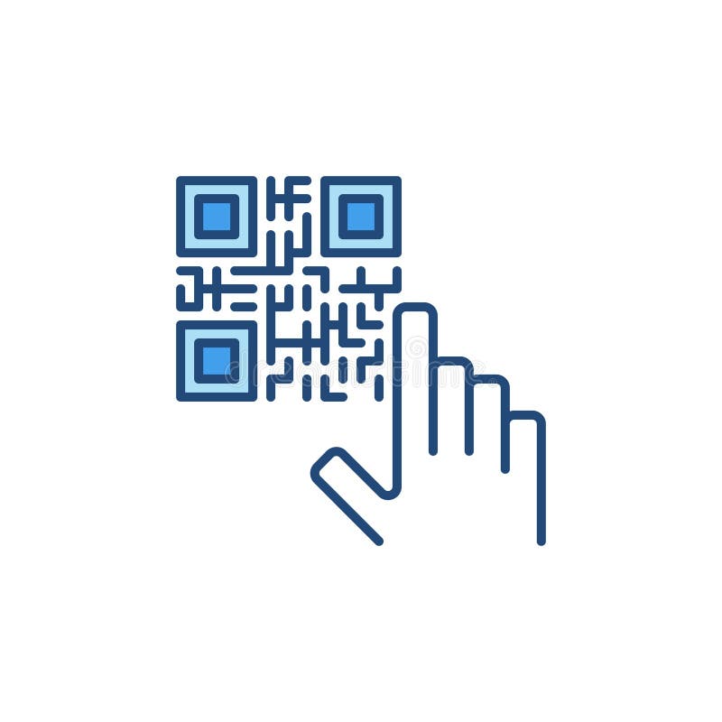 QR Code and Hand Vector Concept Colored Icon Stock Vector ...