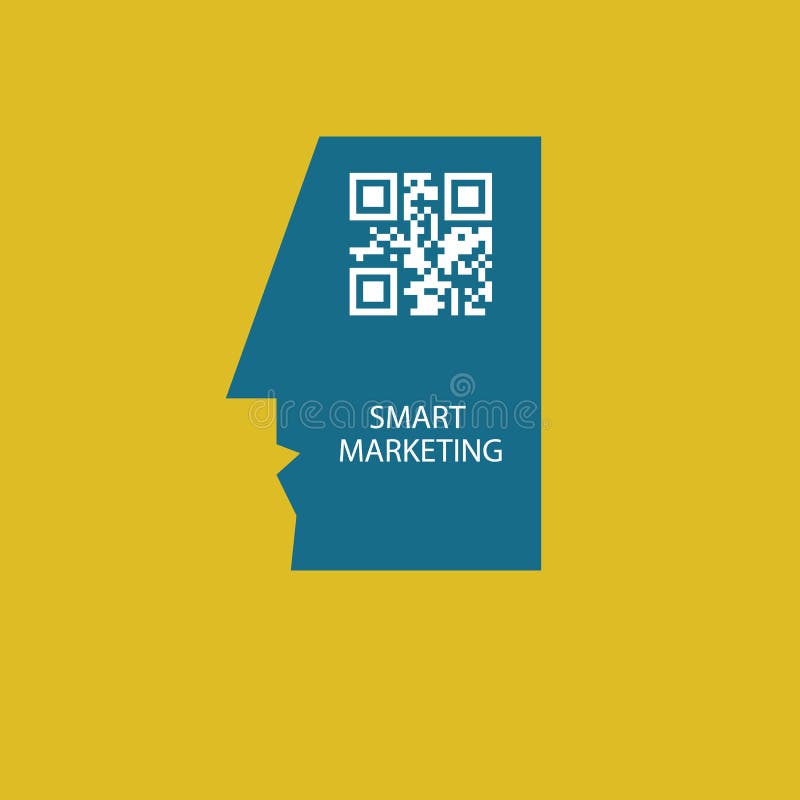 QR code in head stock vector. Illustration of code, people - 87442319