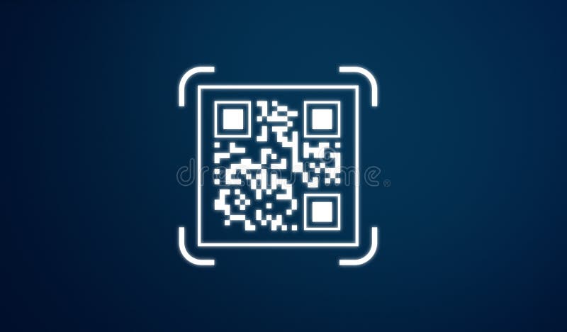QR Code Icon, on Blue Background Stock Illustration - Illustration of ...