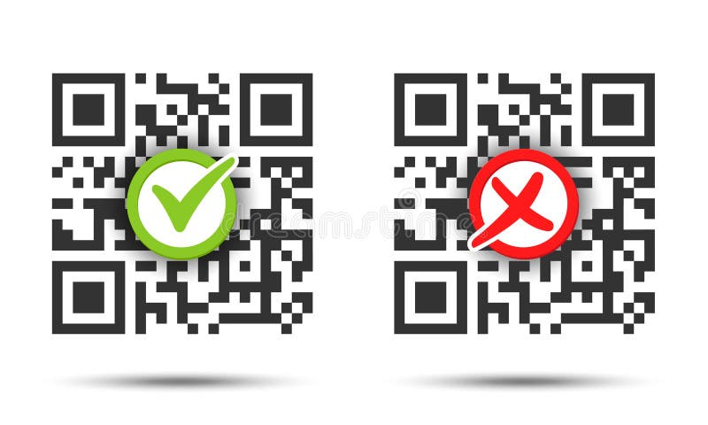 Qr Code Icon with Check Mark and Cross. Vector Design Stock Vector ...