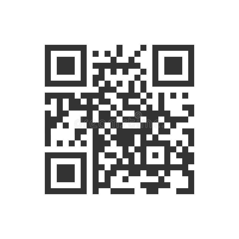 Qr Code Icon Fake Template Of Quick Responce Matrix Barcode In Square Grid Stock Vector
