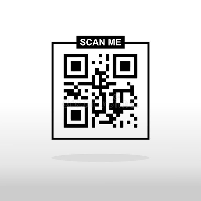 QR Code Icon. Fake Template of Quick Responce Matrix Barcode in Square ...