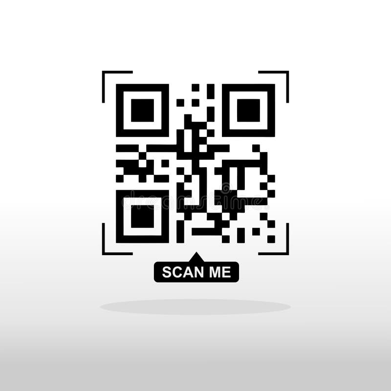 QR Code Icon. Fake Template of Quick Responce Matrix Barcode in Square ...