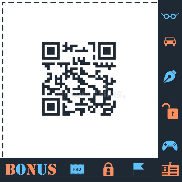 Qr code icon flat stock vector. Illustration of mobile - 145565137