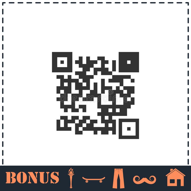 Qr code icon flat stock illustration. Illustration of vector - 201680050
