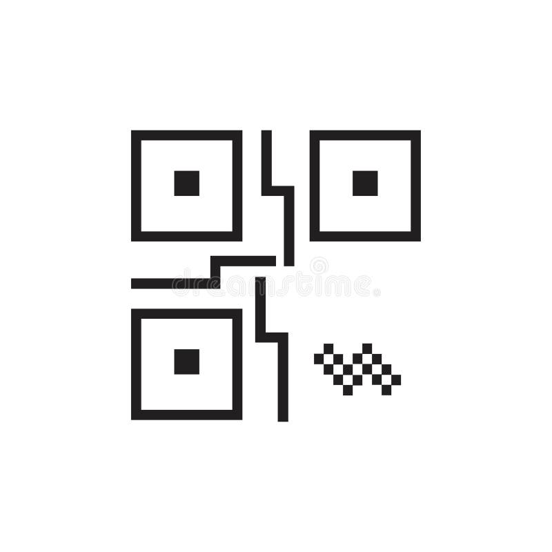 QR Code Icon - Identification Elements Illustrations, Vector Sign ...