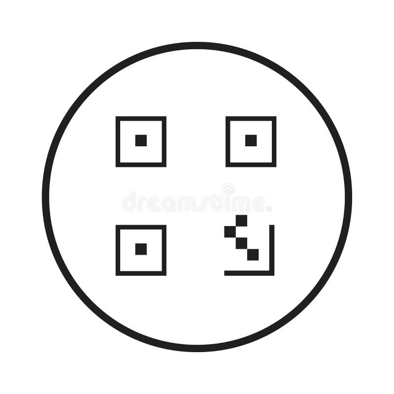 QR Code Icon - Identification Elements Illustrations, Vector Sign ...