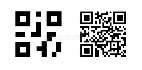 QR Code Icon, Scan Symbol for Mobile Phone. Abstract Graphic, Square ...
