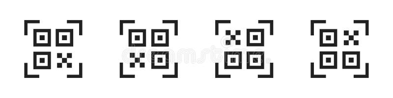 QR Code Icon Set. Scan Qr Code Icons Stock Illustration - Illustration ...