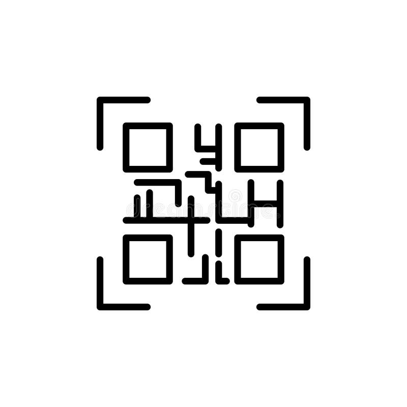 Qr Code Icon Set. Scan Qrcode Pictogram in Black Filled and Outlined ...