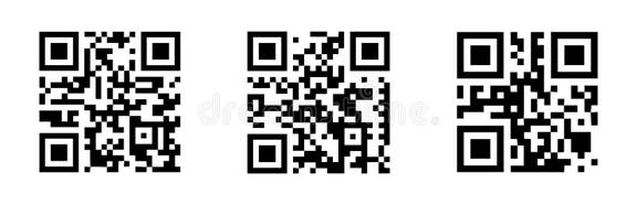 QR Code Icon Set. Templates of Quick Responce Matrix Barcode in Square ...