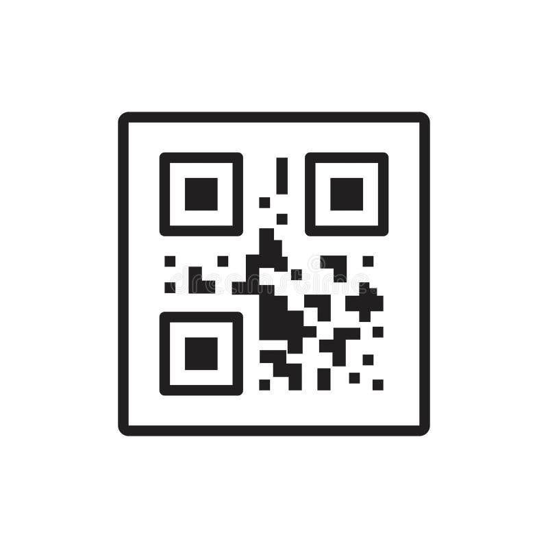 QR Code Icon Simple Thin Outline Stock Illustration - Illustration of ...