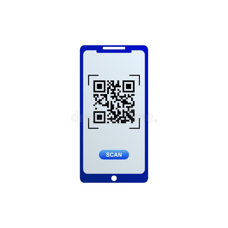 QR Code Icon on Smartphone Screen. Vector Illustration Stock Vector ...