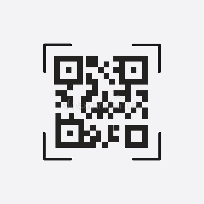 Qr Code Icon Stroke Outline Style Vector Qr Code Sample For Smartphone Scanning Eps File
