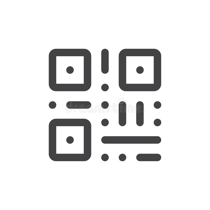 Qr Code Icon Thin Outline Art Symbol Stock Vector - Illustration of ...