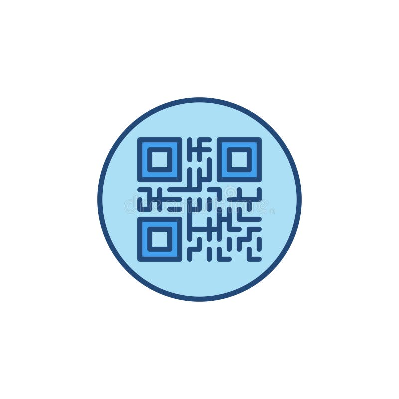 QR Code Inside Circle Vector Concept Colored Icon Stock Vector ...