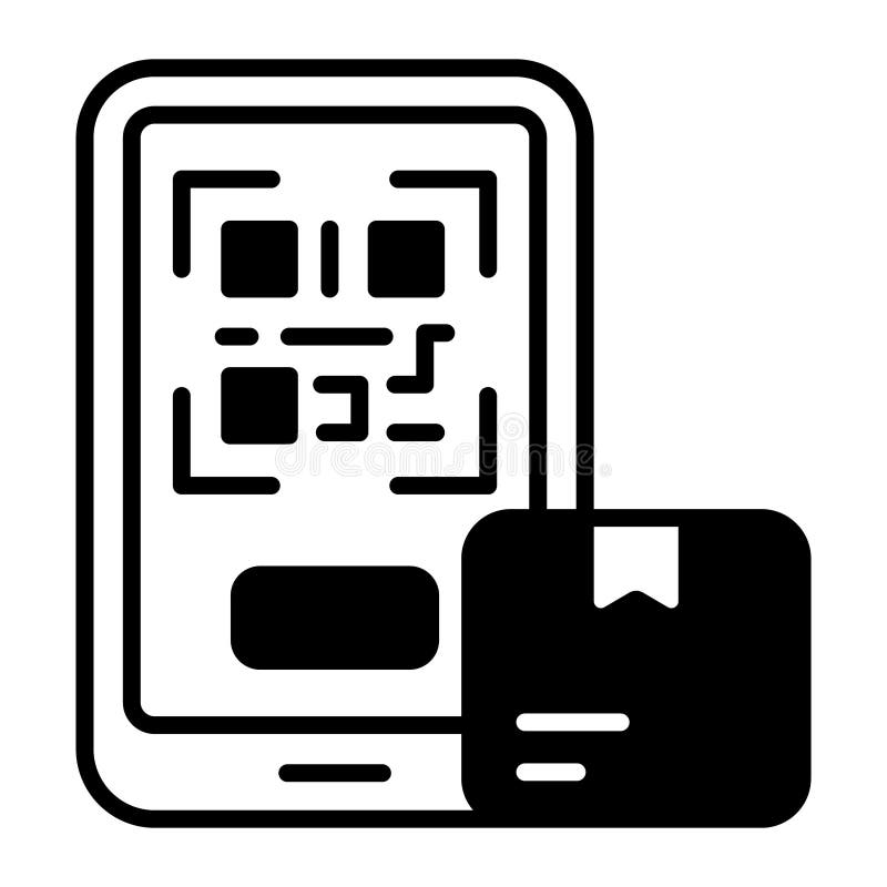Qr Code Inside Mobile with Package, Icon of Qr Code Scanning Stock ...