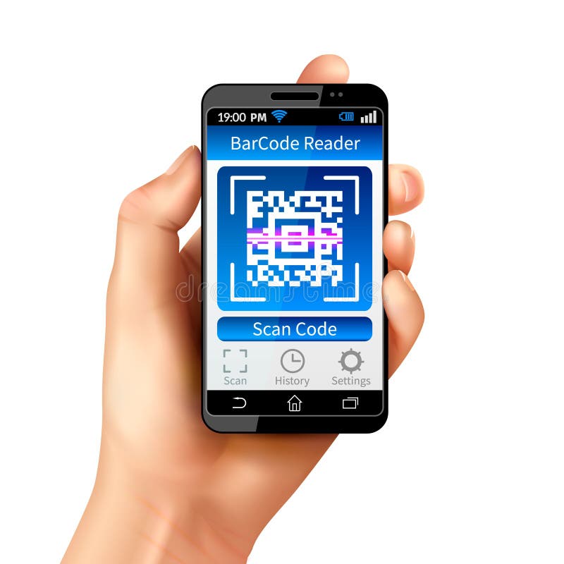 QR-Code-intelligente Telefon-Illustration Vektor Abbildung ...