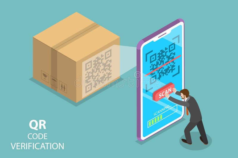 Qr Code Isometric Flat Vector Conceptual Illustration Stock Vector Illustration Of Receipt