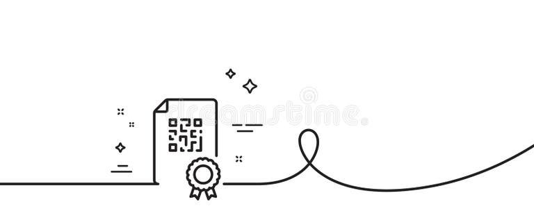 Qr Code Line Icon. Scan Barcode Sign. Continuous Line with Curl. Vector ...